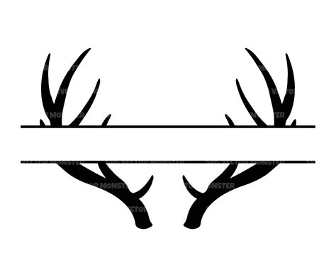 Antler Monogram Svg Deer Antlers Svg Split Name Frame Svg Etsy UK