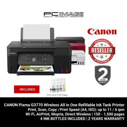 CANON Pixma G3770 Wireless All In One Refillable Ink Tank Printer
