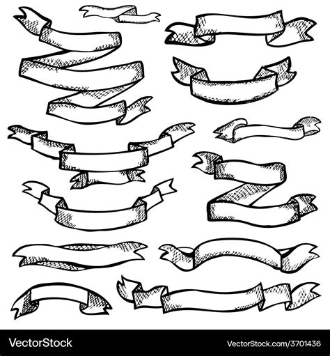 Ribbon Banners Set Royalty Free Vector Image VectorStock