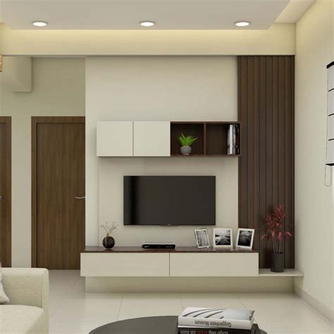 Spacious Wall Mounted TV Cabinet Design Livspace