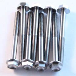 M6 X 55mm TITANIUM Hex Flange Bolt Titan Classics
