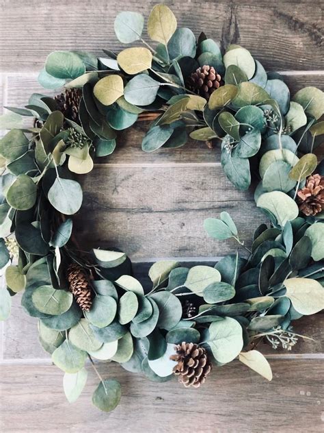 Eucalyptus Wreath For Front Door Year Round Full Rustic Etsy