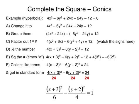 complete the square conics ppt download