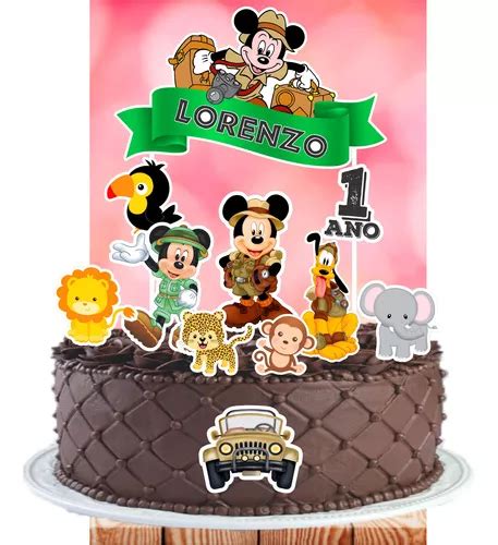 Busca Topo De Bolo Topper De Bolo Personalizado Mickey Safari A Venda