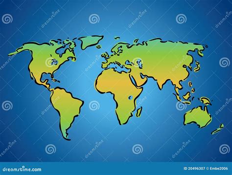 Mapa de mundo simples ilustração do vetor Ilustração de desenho 20496307
