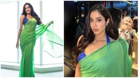 Janhvi Kapoor Dresses To Impress In Green Saree For Trailer Launch Of Bawaal Hindustan Times