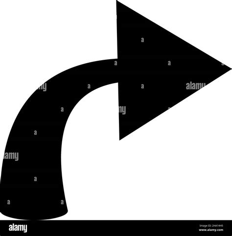 Ilustraci N Vectorial De Una Flecha Curva Negra Que Apunta A La Derecha