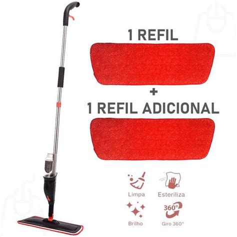 Vassoura Mop Spray Refil Mop Limpeza Flash Rodo Mágico Microfibra