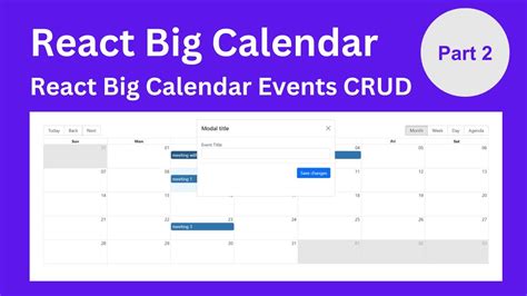 React Big Calendar Events CRUD Part 2 YouTube