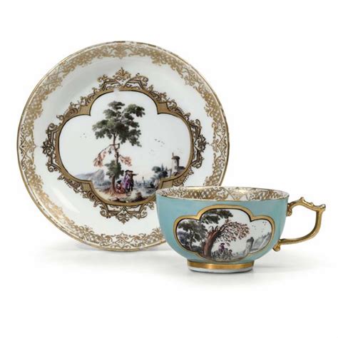 Tazza Con Piattino Meissen 1740 Circa Asta Maioliche E Porcellane