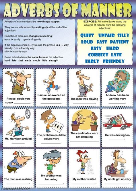 Worksheet On Adverbs Of Manner