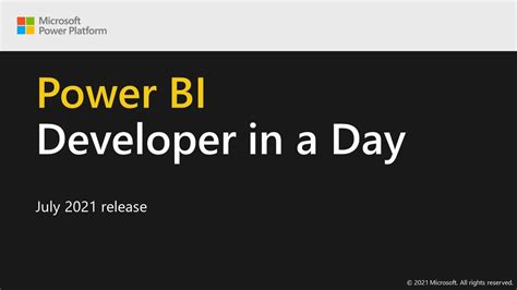 Welcome And Course Introduction Power Bi Developer In A Day Youtube