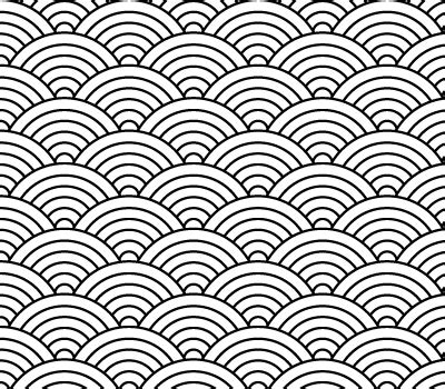 Japanese Seigaiha Wave Pattern Vector SVG Vector Pattern Fish