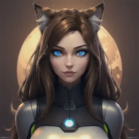 Dopamine Girl A Furry Catgirl Tech Specialist Simple Background