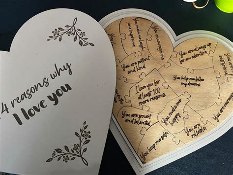 Reasons Why I Love You Puzzle Custom Wood Puzzle Custom Valentines