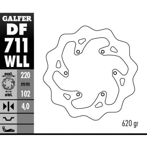 DISQUE GALFER WAVE FIXE ENDURO 220X4MM Semc Pro