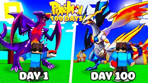 100 Ngày Minecraft SIÊU TỐI THƯỢNG Pixelmon Thu Phục BẠCH BĂNG LONG