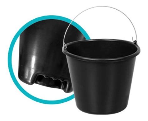 Kit 12 Balde Reforçado Preto 12 Litro Medidor Alça Atacado