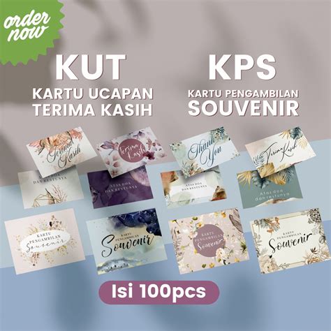 Jual ISI 100pcs Kartu Ucapan Terimakasih Kartu Pengambilan Souvenir