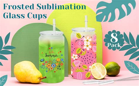 Amazon Joyclub Pack Sublimation Cups Oz Frosted Glass Cans