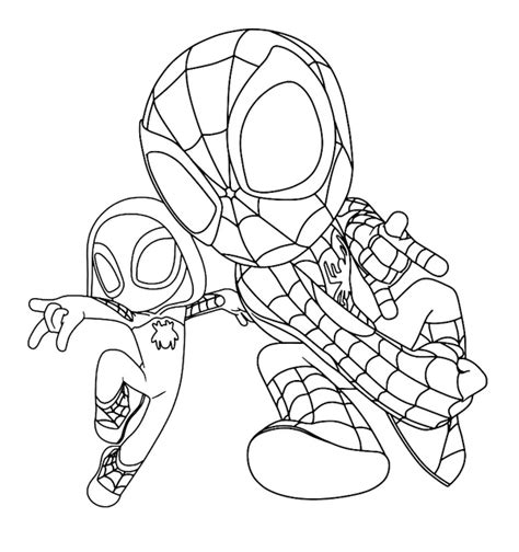 Spiderman Spidey Y Sus Amigos Dibujo Para Colorear Gratis Para