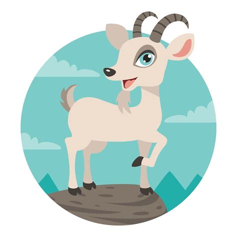 Ilustração dos desenhos animados de uma cabra Vetor Premium