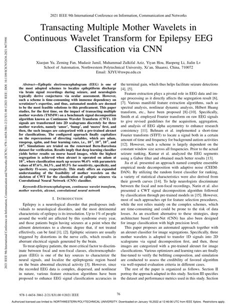 pdf transacting multiple mother wavelets in continuous wavelet transform for epilepsy eeg