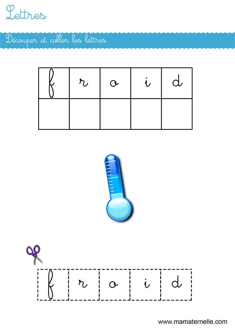 Lettres découper et coller Ma Maternelle
