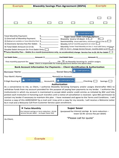 Fillable Online Biweekly Savings Plan Agreement BSPA Fax Email Print
