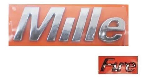 Kit Emblemas Fiat Uno Mille Fire Cromado Fiat Parcelamento Sem Juros