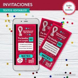 GRATIS Mundial Qatar 2022 Kit imprimible decoración Invitaciones