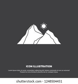 Hill Landscape Nature Mountain Scene Icon Stock Vector Royalty Free
