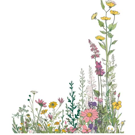 Free Wildflower Clipart Black And White Png Transparent Background