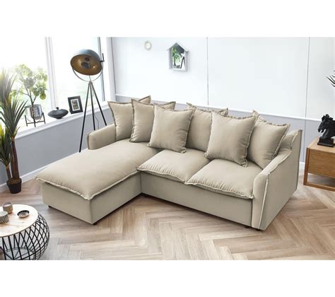 Bobochic Canapé D angle Convertible Coffre Haute Couture Mona Beige