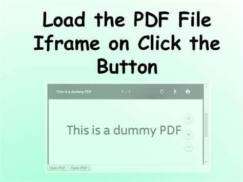 Load PDFs In Iframe Onclick The Button