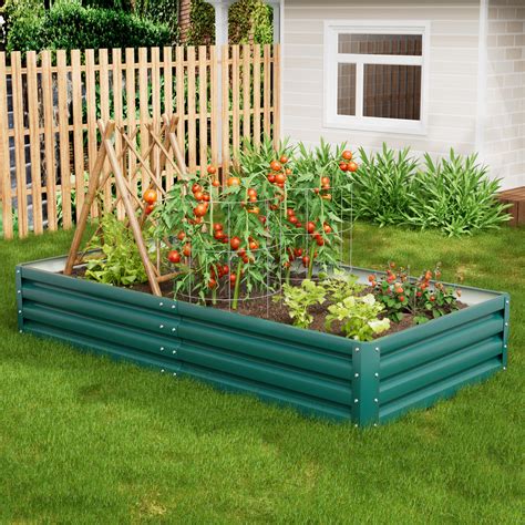 Homall 6x3x1 FT Galvanized Raised Garden Bed Planter Steel Kit For