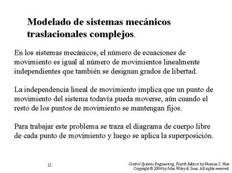 SISTEMAS DE CONTROL Fundamentos De Modelado Se Desarrollarn