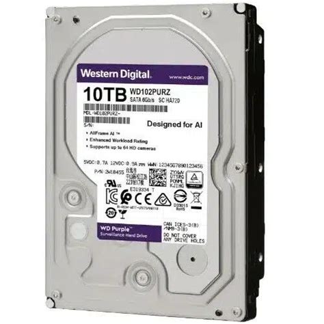 Disco Duro HDD PC SATA Interno WD Purple 10TB Wd101PURP V y T Computación