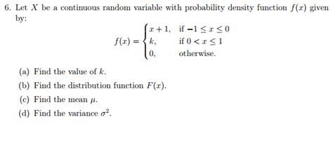 solved 6 let x be a continuous random variable with prob