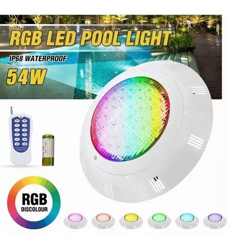 Luz Led Ip68 Rgb Para Piscina De 54w A Control Remoto Meses sin interés
