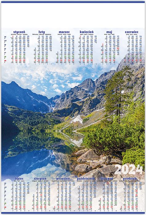 B1 Kalendarz PLAKAT 2024 Morskie Oko Tatry Góry 67x98 PLAKATOWY 19 90