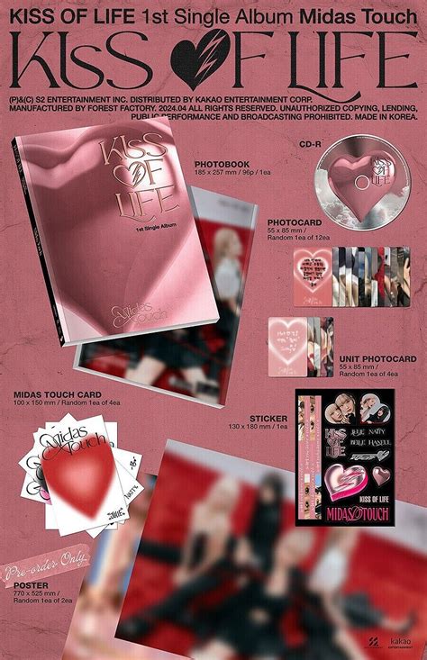 KISS OF LIFE MIDAS TOUCH 1st Single Album CD Photo Book 3 Card