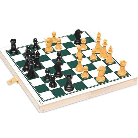 Jogo De Xadrez Escolar Tabuleiro Em Madeira Xalingo