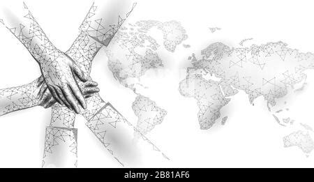 Unity Team Building Symbol Of People Hands Holding Each Other Stock