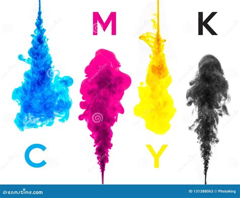 Color Splashes Of Ink Stock Image Image Of Cmyk Cyan 131388063