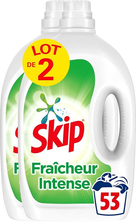 Skip Lessive Liquide Fraîcheur Intense Parfum Frais Durable Efficace