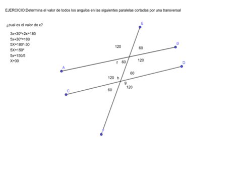 Dos Rectas Paralelas Cortadas Por Una Transversal GeoGebra