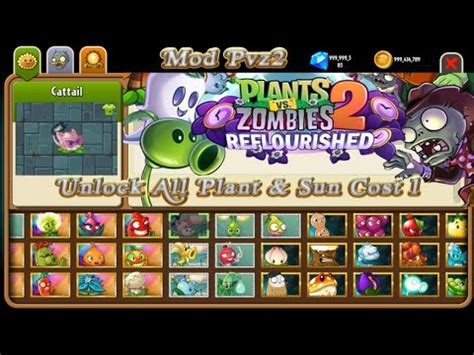 Plant Vs Zombies 2 Reflourished Unlock All Plant Sun Cost 1 Pvz 2