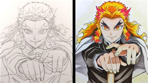 How To Draw Kyojuro Rengoku Kimetsu No Yaiba Youtube