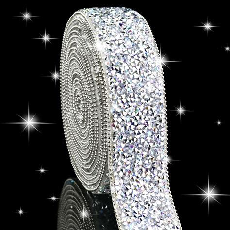 Amazon Dowarm 3 Yards Silver Rhinestone Ribbon Self Adhesive